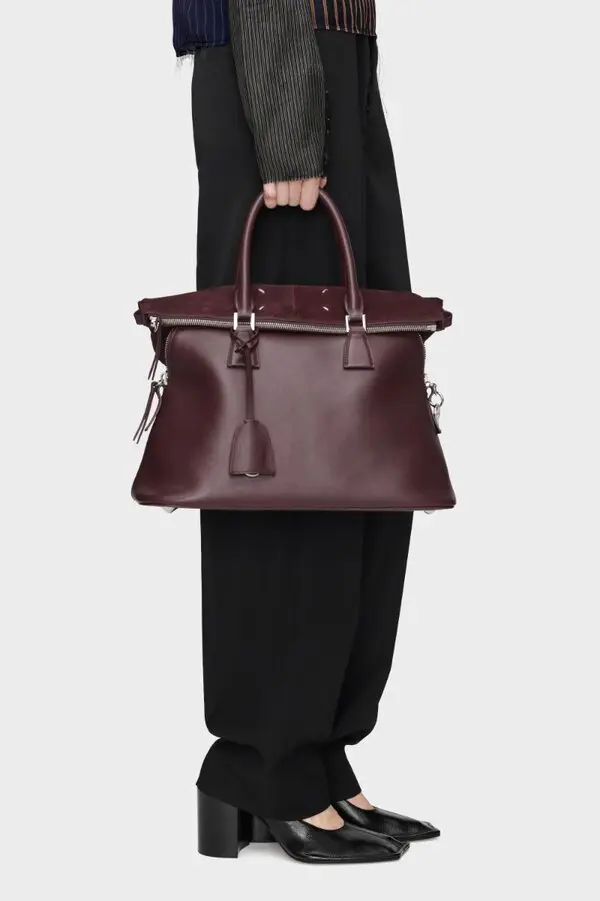 MAISON MARGIELA 5ac Soft Medium Leather Tote Bag