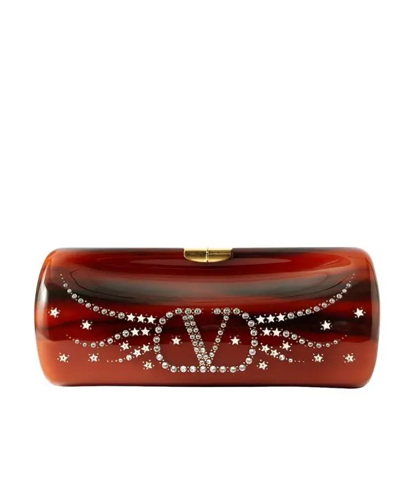 Valentino Garavani Pince Vlogo Clutch - Red