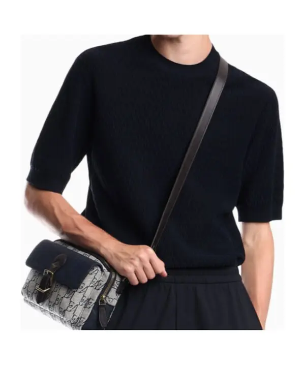 Emporio Armani Chevron Jacquard Knit Sweater