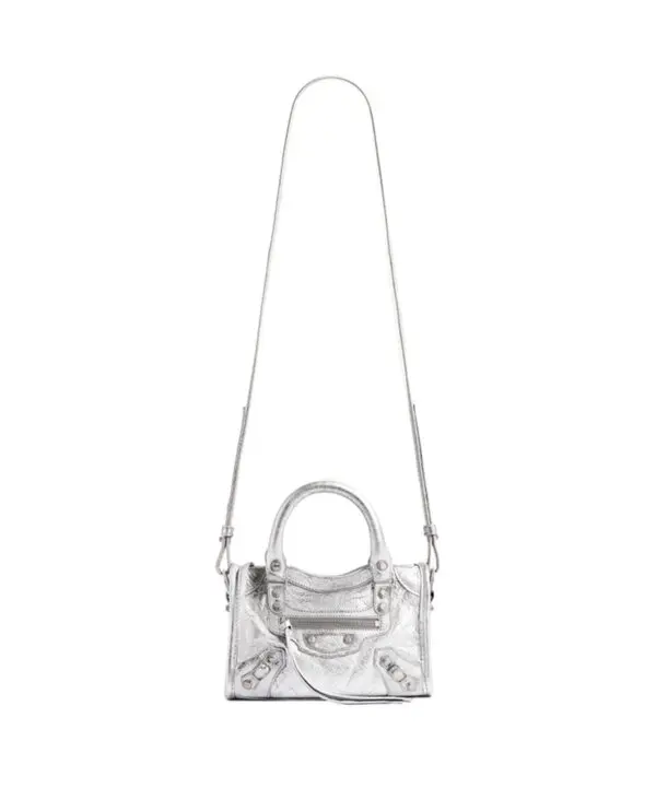 Balenciaga Le City Nano Metallic-finish Fine-grained Handbag
