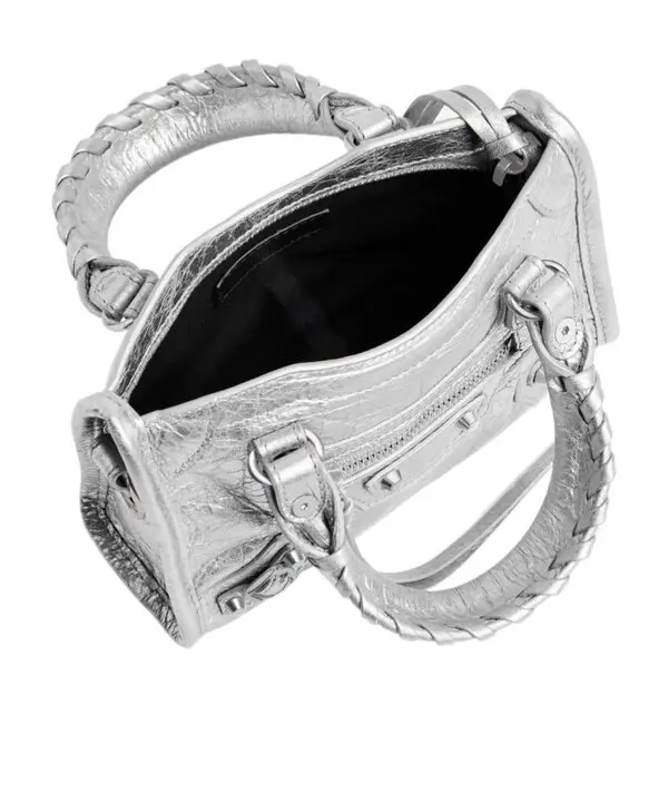Balenciaga Le City Nano Metallic-finish Fine-grained Handbag