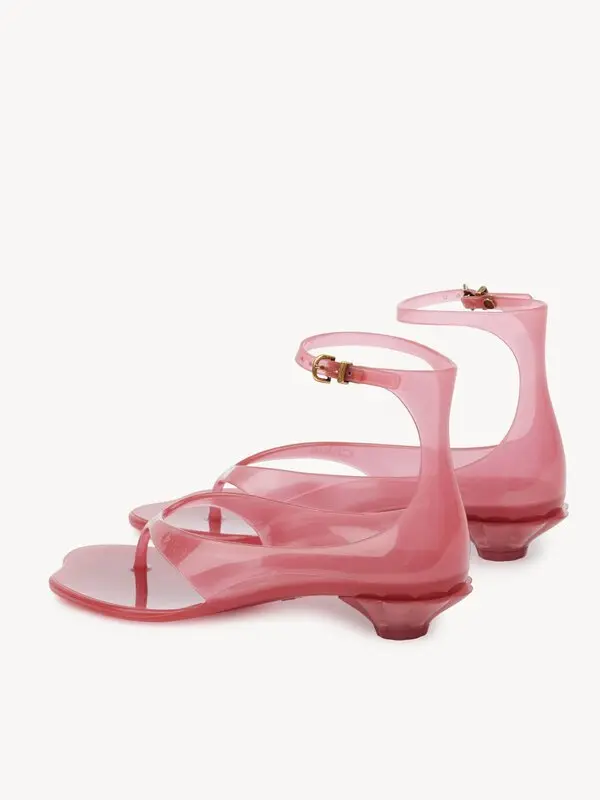 Chloé Jelly Thong Sandals With Ankle Strap - Candy Powder