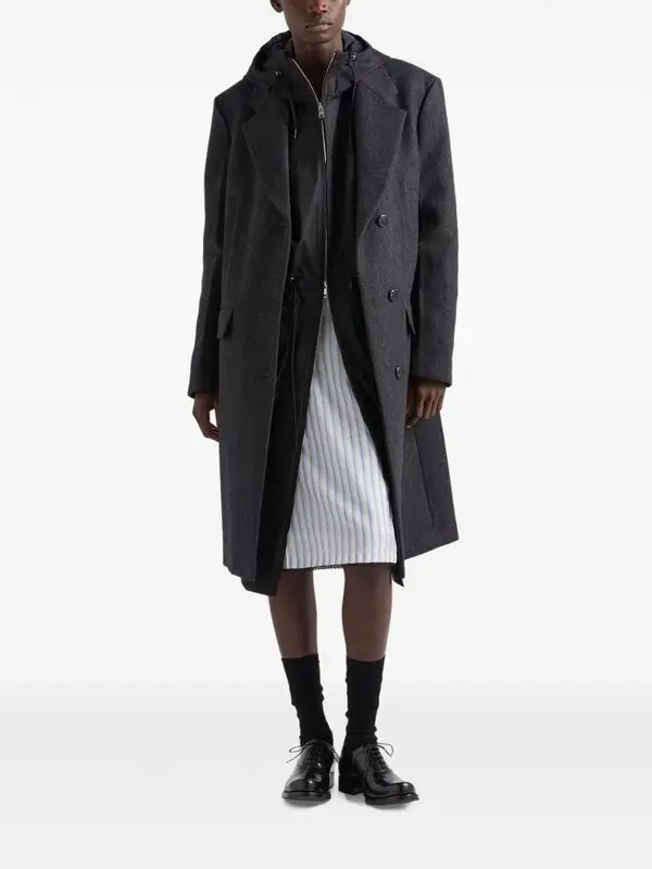 Prada Re-nylon Zip-up Hooded Raincoat