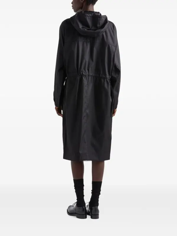 Prada Re-nylon Zip-up Hooded Raincoat