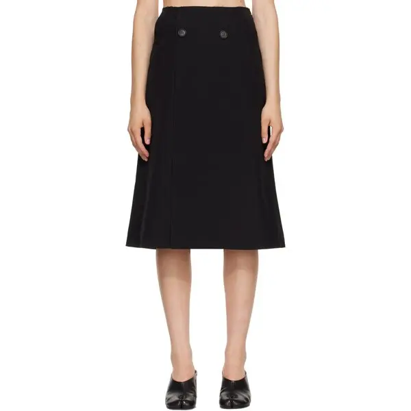 MAISON MARGIELA Wrap Design Buttoned Midi Skirt