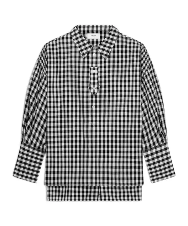 Celine Cotton Vichy Shirt - Black/ivory
