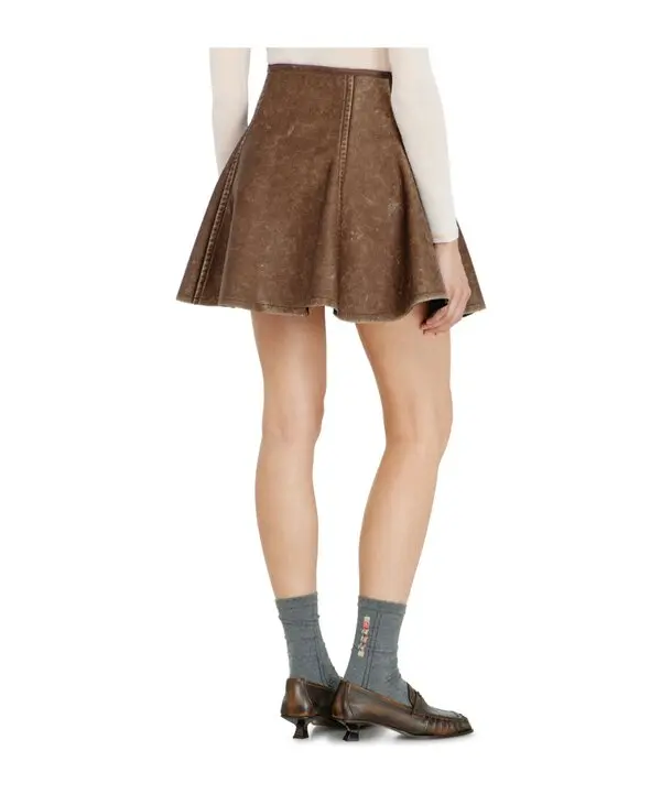 DIESEL® Flared Miniskirt In Bonded Material