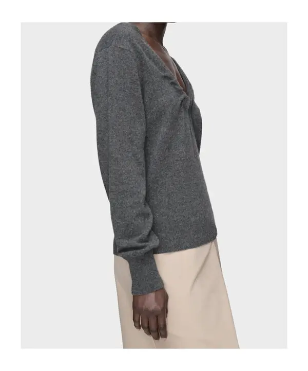 MAISON MARGIELA Long Sleeve Gathered Jumper - Grey