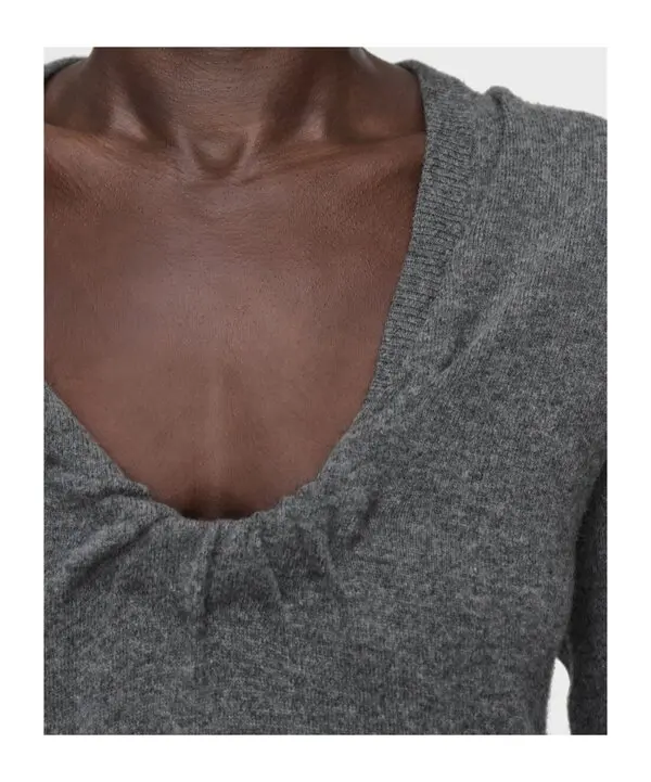 MAISON MARGIELA Long Sleeve Gathered Jumper - Grey