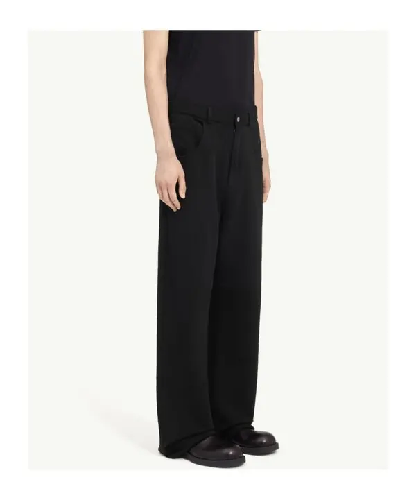 MAISON MARGIELA Logo-embroidered Unbrushed Cotton Trousers