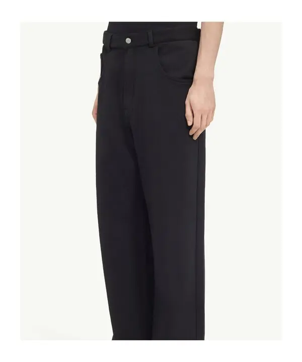 MAISON MARGIELA Logo-embroidered Unbrushed Cotton Trousers