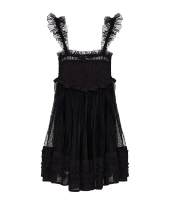 ALLSAINTS Angela Ruffled Mini Dress - Black