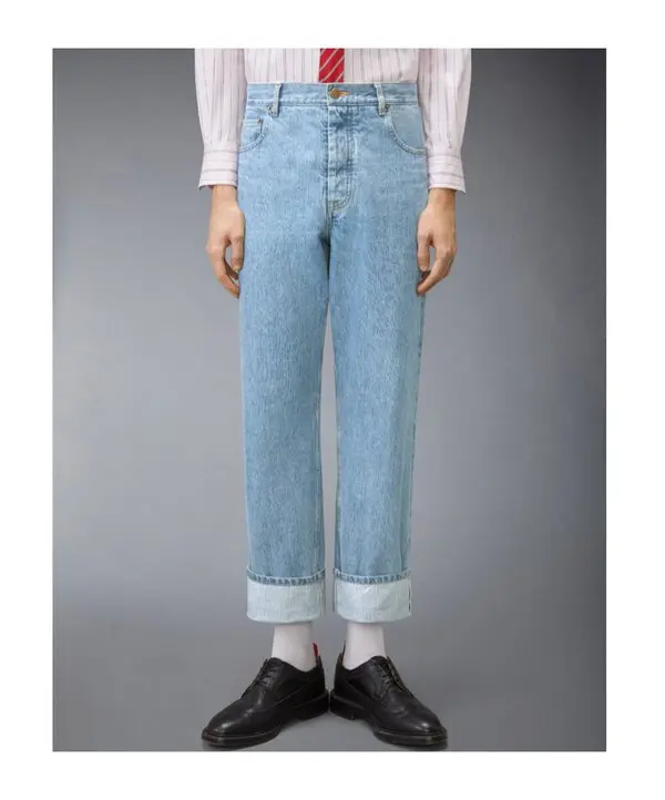 Thom Browne Straight-leg Denim Jeans With Selvedge Detail