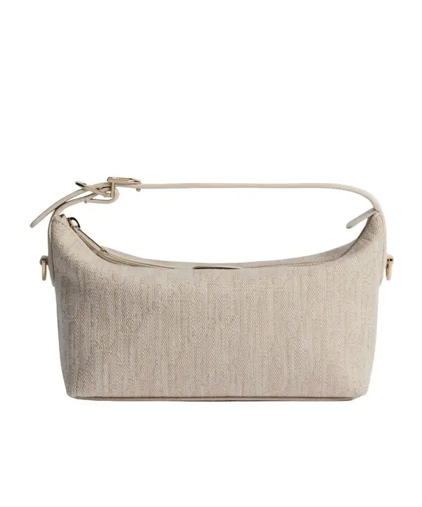 Dior Zippered Shoulder Bag With Cd Clasp - Beige