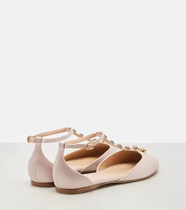 Chloé Celeste Embellished Satin Flats