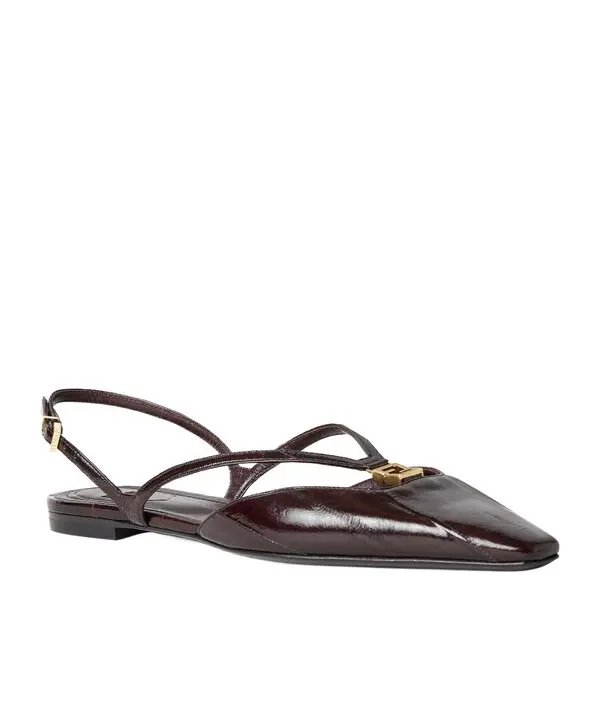 Fendi Ffold Square-toe Flats