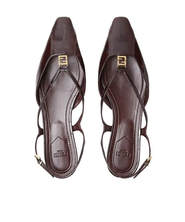 Fendi Ffold Square-toe Flats