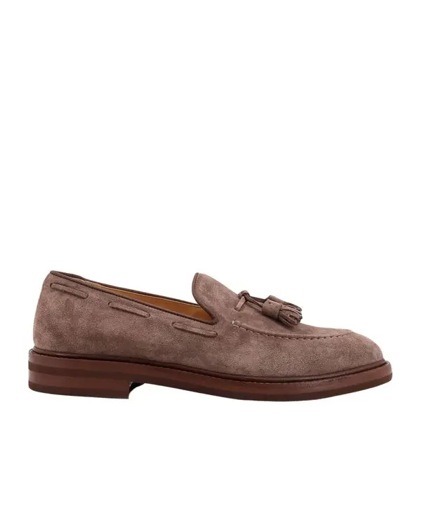 Brunello Cucinelli Tassel Detailed Almond-toe Loafers - Brown
