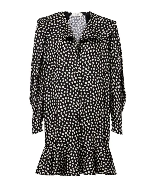 Chloé Polka-dot Silk Jacquard Minidress