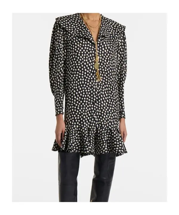 Chloé Polka-dot Silk Jacquard Minidress