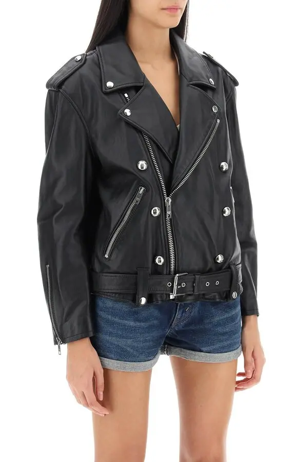 Celine Loose Biker Jacket In Calfskin