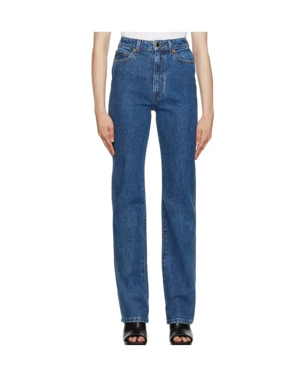 Khaite Danielle High Waist Straight Leg Jeans
