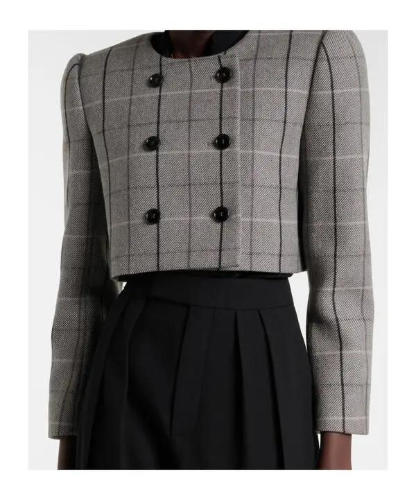 Chloé Checked Cropped Wool Jacket