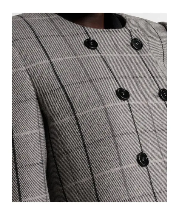 Chloé Checked Cropped Wool Jacket