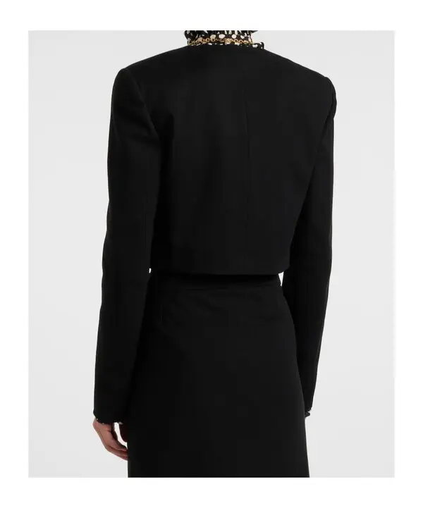 Chloé Scalloped Cropped Cotton Velvet Jacket