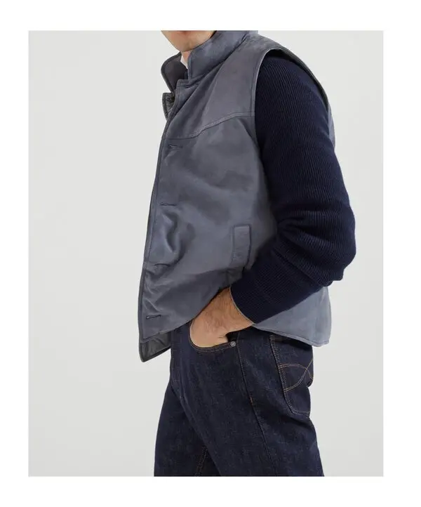 Brunello Cucinelli Sleeveless Stand-up Collar Gilet