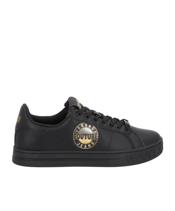 Versace Logo Patch Low-top Sneakers - Black
