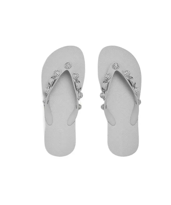 Balenciaga Cagole Thong Sandal In /crystal