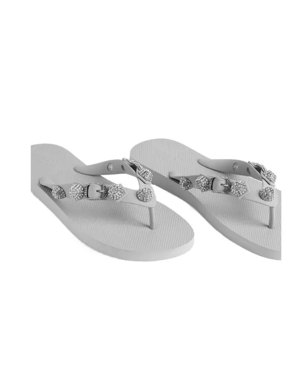 Balenciaga Cagole Thong Sandal In /crystal