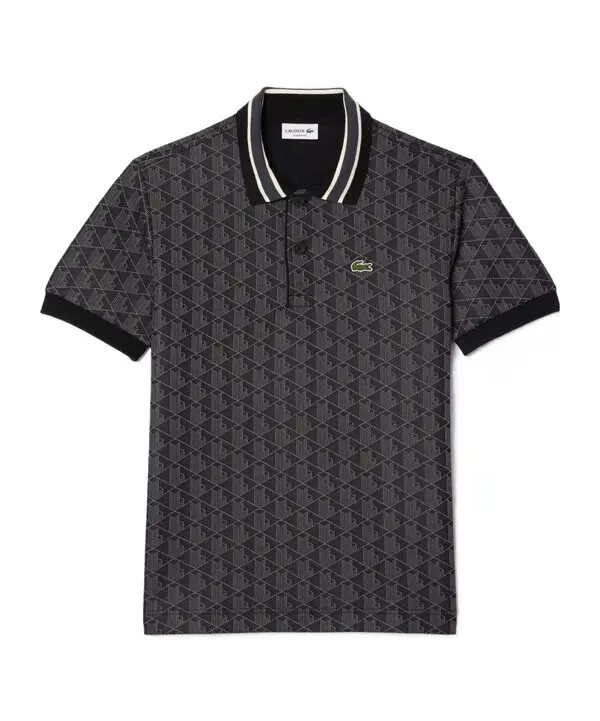 Lacoste Monogram-jacquard Polo Shirt
