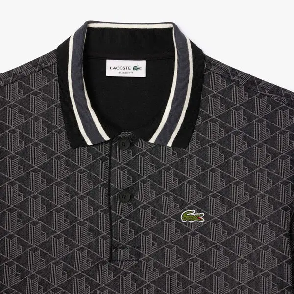 Lacoste Monogram-jacquard Polo Shirt