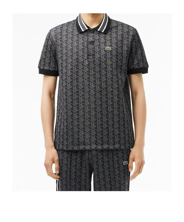 Lacoste Monogram-jacquard Polo Shirt
