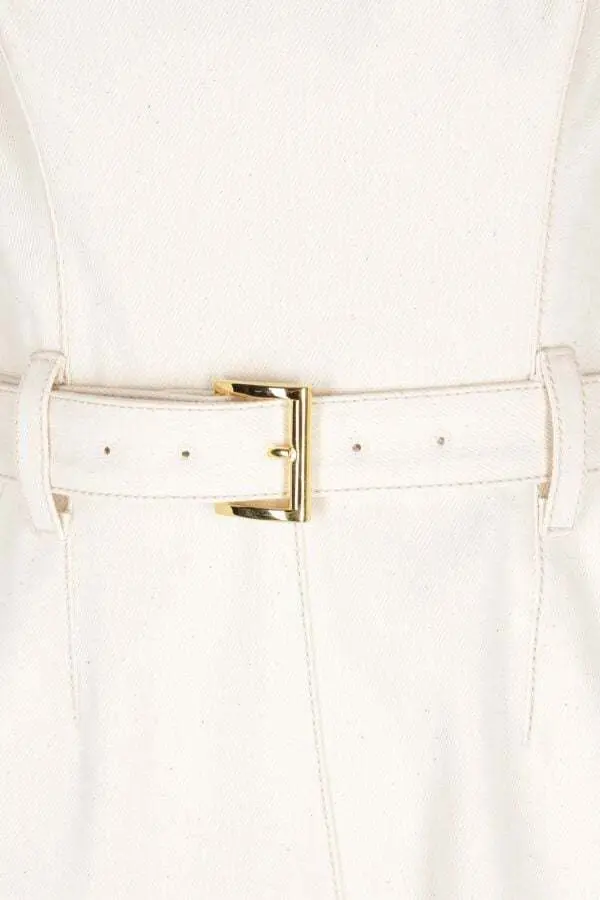 Prada Belted Sleeveless Tailored Jumpsuit With Wide Leg