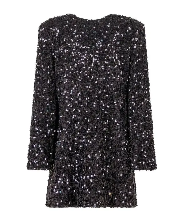Elisabetta Franchi Sequined Dress - Black