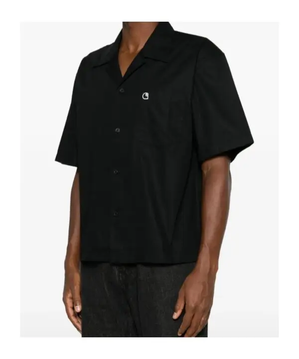 Carhartt Work In Progress Kendry Logo-embroidered Short-sleeve Cotton Shirt - Black/white