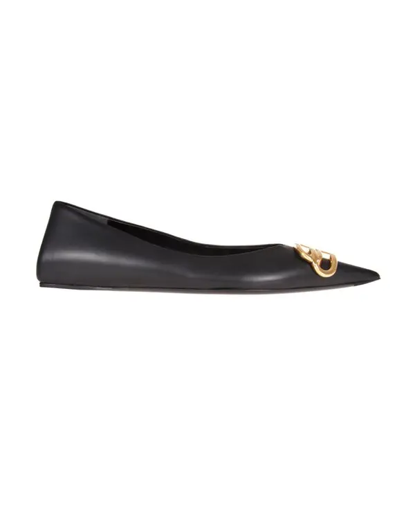 Balenciaga Knife Bb Logo Flats - Black
