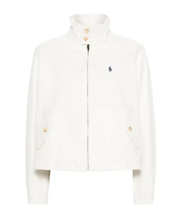 Polo Ralph Lauren High Neck Zipped Jacket - Washed White