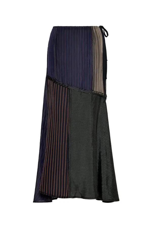 MAISON MARGIELA Patchwork Long Skirt - Mist