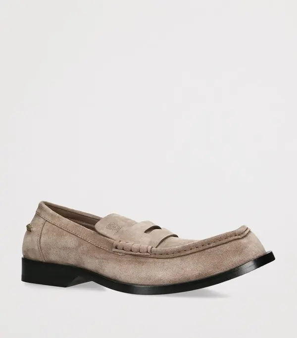 Loewe Suede Bobine Loafers
