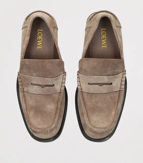 Loewe Suede Bobine Loafers