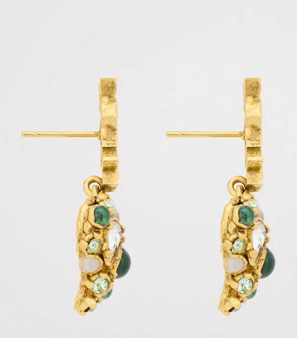 Saint Laurent Cassandre Heart Clip-on Pendant Earrings