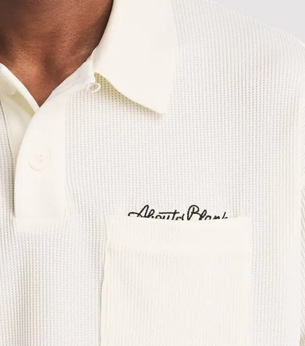 ABOUT:BLANK Cotton Piqué Script Polo Shirt