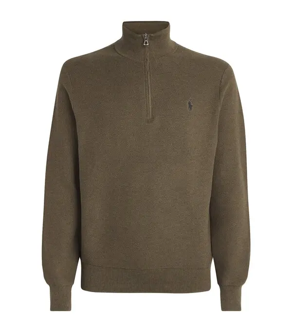 Polo Ralph Lauren Cotton Quarter-zip Sweater - Green