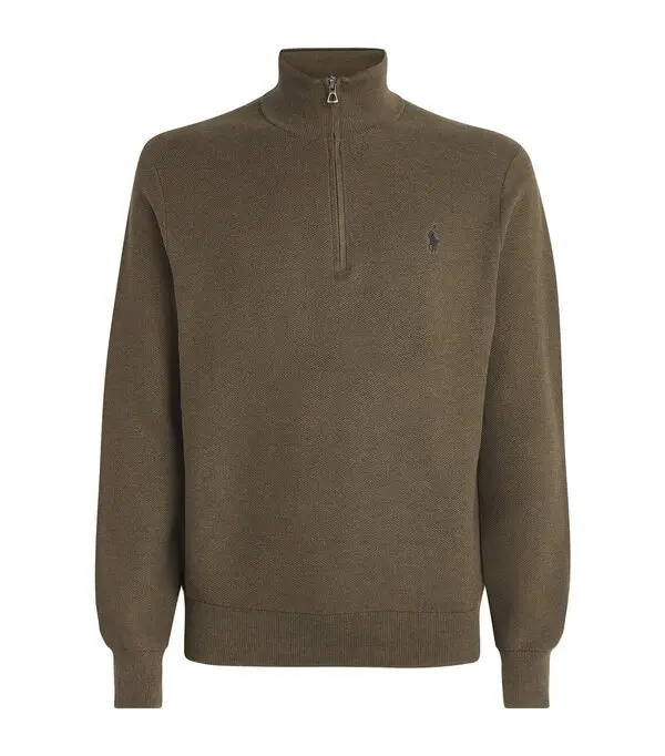 Polo Ralph Lauren Cotton Quarter-zip Sweater - Green