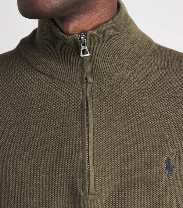 Polo Ralph Lauren Cotton Quarter-zip Sweater - Green