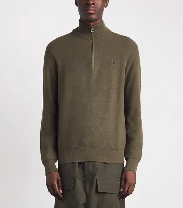 Polo Ralph Lauren Cotton Quarter-zip Sweater - Green